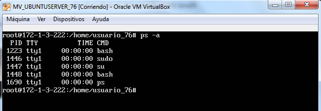 Comando ps -fea | grep · Comandos Basicos Linux